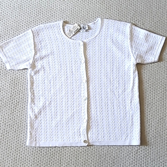 reba rose | Tops | Nwt Vintage Reba Rose Button Down White Knit Sweater ...